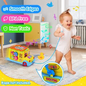 OCATO School Bus Toys for 1 Year Old Boy Girl Gifts, Baby Boy Toys 12-18 Months Musical Toys for Toddlers 1-3, Baby Crawling Learning Toys Infant Birthday Xmas Gifts for 1 2 3 Year Old Boys Girls Kids