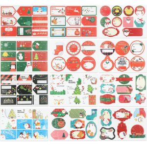 98pcs christmas gift tags self adhesive sticker, christmas name tags stickers for gifts xmas presents labels for friends