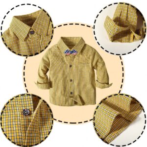 Dinysuos Baby Boy Clothes Newborn Boy Outfits Cotton Shirt + Bow Tie + Suspender + Pants Infant Gentleman Suits 6 Months - 7 Years