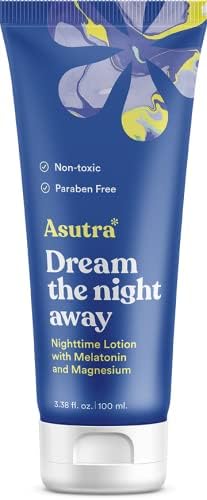 ASUTRA Melatonin Lotion with Magnesium, 100 mL - with Sweet Almond Oil, Shea Butter and Lemongrass Essential Oil Aromatherapy