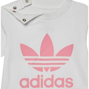 adidas Originals baby boys Trefoil Shorts Tee Set infant and toddler track jacket, White/Bliss Pink, 18 Months US