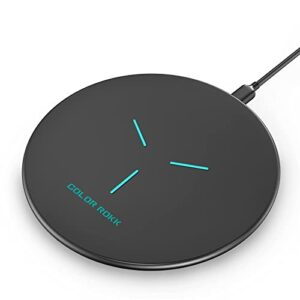 color rokk[2-pack] wireless phone charger,15w fast charging pad for iphone 16/16plus/16pro max/15 14/13/12/11/x,google pixel 9/pixel 9 pro/8/7/6,samsung galaxy s24 ultra/s23/s22(no ac adapter)