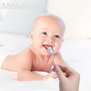 Mokoala 45 Pack Baby Tongue Cleaner, Baby Toothbrush, Disposable Infant Gums Cleaner, Soft Gauze Toohthbrush Newborn Oral Cleaning Stick Dental Care for 0-36 Month Baby+ 1Pcs Finger Toothbrush