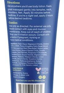 ASUTRA Melatonin Lotion with Magnesium, 100 mL - with Sweet Almond Oil, Shea Butter and Lemongrass Essential Oil Aromatherapy