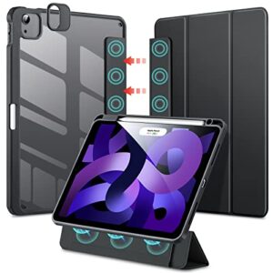 esr hybrid case compatible with ipad air 5 case (2022)/ipad air 4 case (2020)/ipad pro 11 (3rd gen), pencil holder, detachable magnetic cover, auto sleep/wake, rebound series, ipad air 5/4 case, black