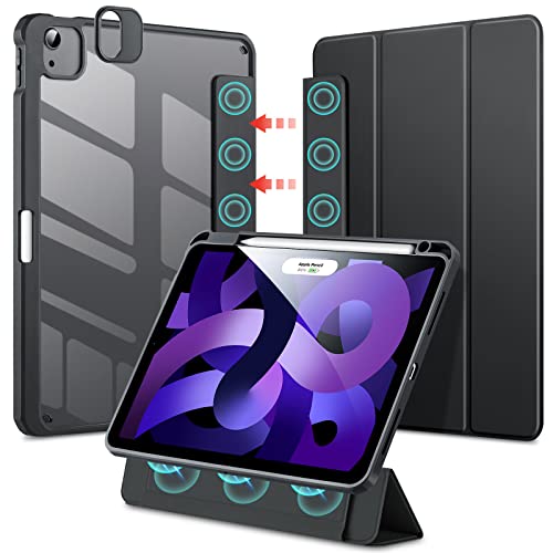 ESR Hybrid Case Compatible with iPad Air 5 Case (2022)/iPad Air 4 Case (2020)/iPad Pro 11 (3rd Gen), Pencil Holder, Detachable Magnetic Cover, Auto Sleep/Wake, Rebound Series, iPad Air 5/4 Case, Black