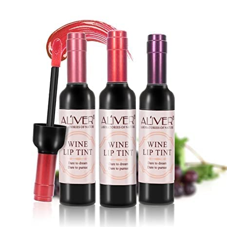 Blue Finger 6 Colors/Set Wine Lipstick, Wine Lip Tint,Matte Long-Lasting Waterproof Lip Gloss Stain, Silky Lightness and Non-Sticky Make Up Lip Sticks Wine Bottle, 0.25 Ounce