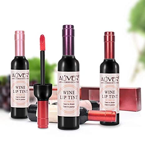 Blue Finger 6 Colors/Set Wine Lipstick, Wine Lip Tint,Matte Long-Lasting Waterproof Lip Gloss Stain, Silky Lightness and Non-Sticky Make Up Lip Sticks Wine Bottle, 0.25 Ounce