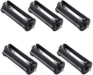 bnafes cylindrical battery holder battery storage case for 3 x 1.5v aaa batteries flashlight torch black - (6 pcs)