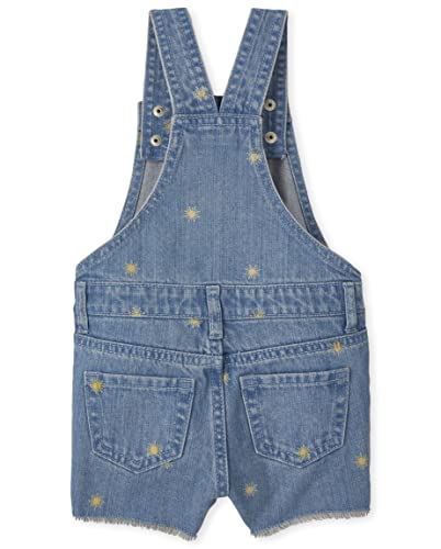 The Children's Place Baby and Toddler Girls Shortalls, Sun Denim, 12-18 Months