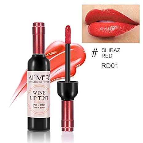 Blue Finger 6 Colors/Set Wine Lipstick, Wine Lip Tint,Matte Long-Lasting Waterproof Lip Gloss Stain, Silky Lightness and Non-Sticky Make Up Lip Sticks Wine Bottle, 0.25 Ounce