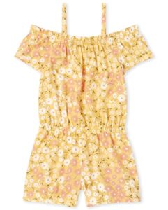 the children's place baby girls and toddler printed rompers, daisy meadow, 5t us