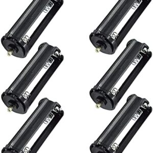 bnafes Cylindrical Battery Holder Battery Storage Case for 3 x 1.5V AAA Batteries Flashlight Torch Black - (6 Pcs)