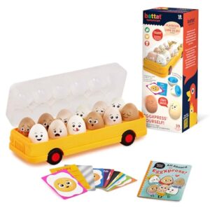 battat education – egg toys for toddlers – matching eggs – letter & color matching – sorting game – 18 months + – eggxpress yourself!