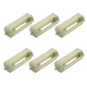 bnafes Cylindrical Battery Holder Battery Storage Case for 3 x 1.5V AAA Batteries Flashlight Torch White - (6 Pcs)