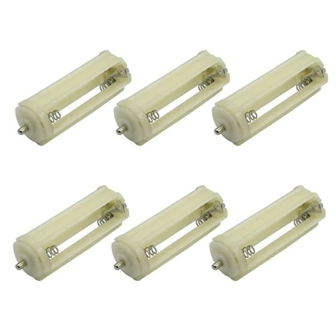 bnafes Cylindrical Battery Holder Battery Storage Case for 3 x 1.5V AAA Batteries Flashlight Torch White - (6 Pcs)