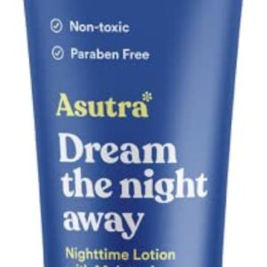 ASUTRA Melatonin Lotion with Magnesium, 100 mL - with Sweet Almond Oil, Shea Butter and Lemongrass Essential Oil Aromatherapy