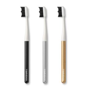 Sustainable Premium Toothbrush with Biodegradable Replacement Heads and Binchotan Charcoal Bristles (Gold)