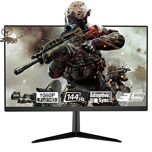 Fiodio 22” 144Hz 1920 x 1080p Full HD Flat Computer Monitor with HDMI Display Ports, Adjustable Tilt, Free-Tearing Eye Care Monitor for Home Office and Gaming (DP Cable Included), Black (C2B2G)