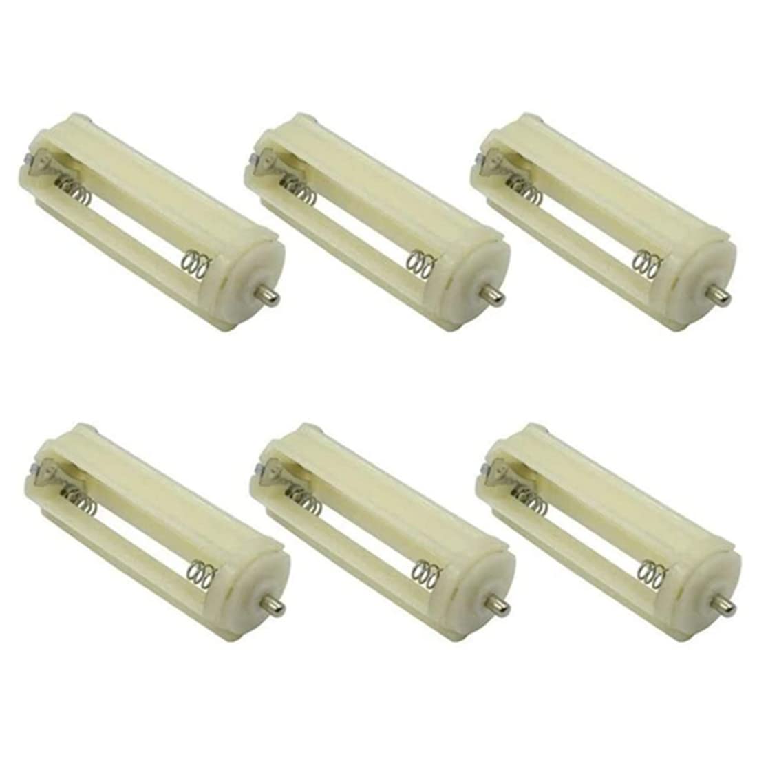 bnafes Cylindrical Battery Holder Battery Storage Case for 3 x 1.5V AAA Batteries Flashlight Torch White - (6 Pcs)