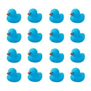 bath duck toys 16 pcs blue mini rubber ducks squeak and float duckies baby shower toy party decoration for toddlers boys girls