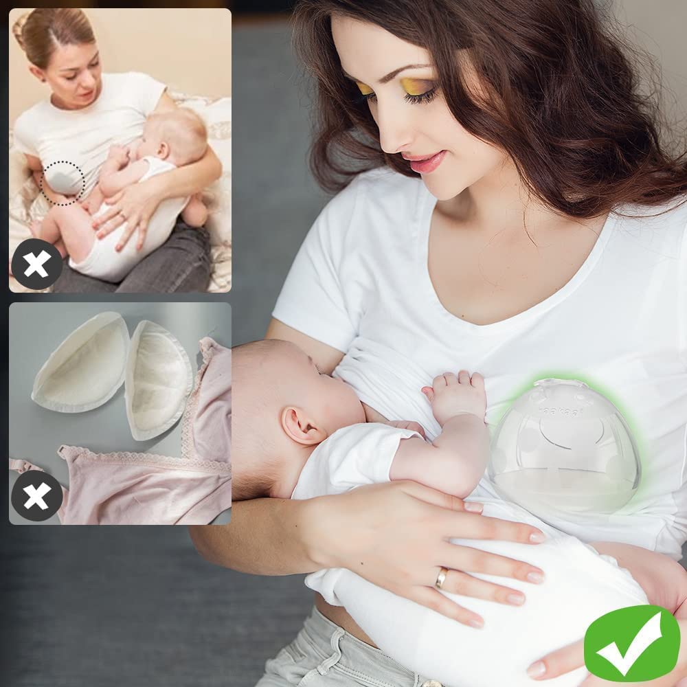 haakaa Silicone Breast Pump 100ml with suction base & Ladybugs Silicone Breast Shell 75ml Combo,Silicone Breast Milk Catcher,Silicone Breast Milk Collector & Nipple Therapy,Must Have for Breastfeeding