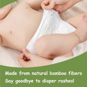 Aimisin Viscose from Bamboo Disposable Baby Diapers, Size 3 (19-30 Lbs) - 90 Count, Hypoallergenic for Sensitive Skin, Natural Soft Disposable Nappies for Infant