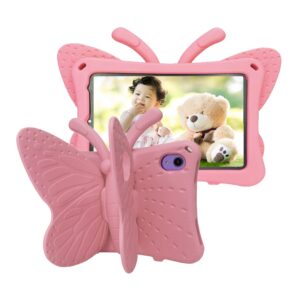 tading case for ipad mini 7 a17 pro mini 6 8.3 inch ipad mini case for kids, cute butterfly shockproof eva foam stand cover for ipad mini (6th 7th generation) 8.3" tablet for girls - pink