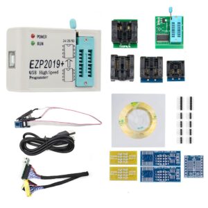 hiletgo ezp2019+ upgraded high speed usb spi programmer support 24 25 93 25 eeprom flash bios full set with 12 sockets adapters win7&win8