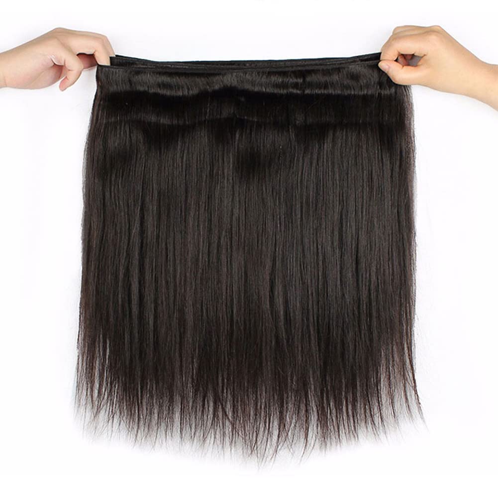 Straight Bundles 10A Brazilian Straight Human Hair Bundles 18 20 22 Inch 3 Bundles 100% Unprocessed Virgin Straight Weave Bundles Human Hair Natural Color