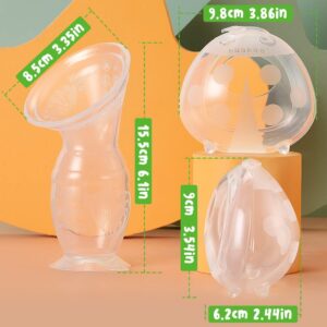 haakaa Silicone Breast Pump 100ml with suction base & Ladybugs Silicone Breast Shell 75ml Combo,Silicone Breast Milk Catcher,Silicone Breast Milk Collector & Nipple Therapy,Must Have for Breastfeeding