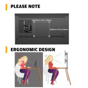 HEMUDU Dual Monitor Articulating Desk Mount Arm Stand - Vertical Stack Screen Supports Two 13 to 34 Inch Computer Monitors with C Clamp