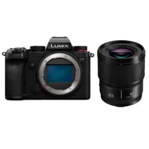 panasonic lumix dc-s5 mirrorless camera with lumix s 50mm f/1.8 l mount lens