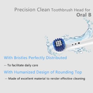 Replacement Electronic Toothbrush Heads, 8 Count Professional Precision Clean Brush Refills Compatible with 7000/Pro 1000/9600/ 5000/3000/8000