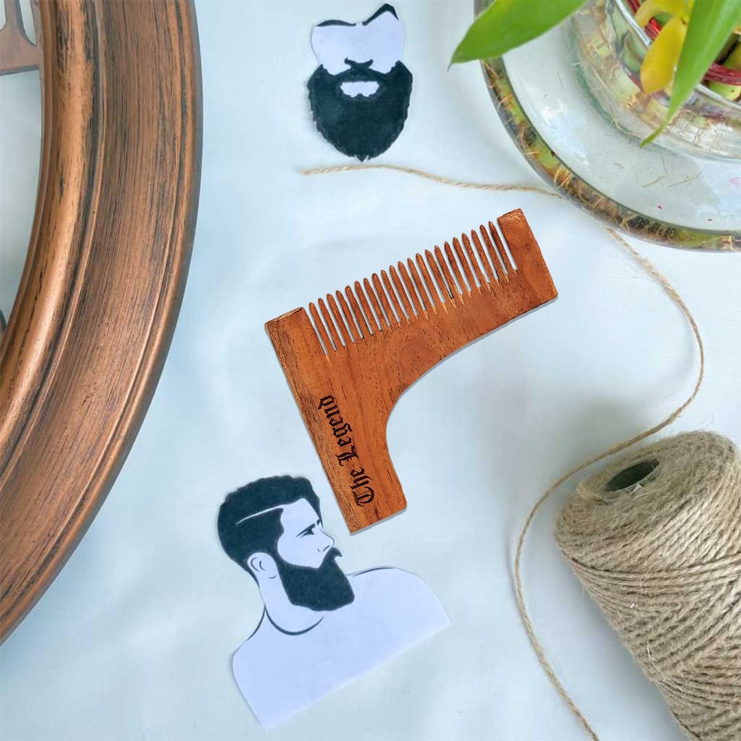 The Legend Organic Pure Neem Wood Comb (Beard Shaper)