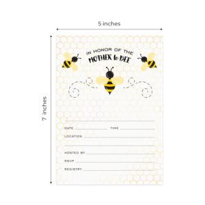 Sweet As Can Bee Baby Shower Invites / 25 Double Sided Cards With White Envelopes / 5" x 7" Honeybee Invitations/Fill In Gender Neutral Cards