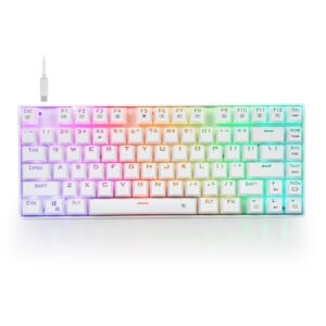 chuangquan wireless mechanical gaming keyboard, 2.4g/wired 81 keys keyboard, blue switches hotswap, rgb backlit, high battery lasting, for pc mac