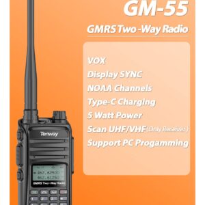 5W Handheld GMRS Two Way Radio with Long Range, Repeater Capable, NOAA Scanning & Display SYNC - Ideal for Off-Road Overlanding