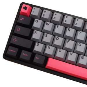 pbt gmk 8008 keycaps, 129 set molgria keycaps 8008 for gaming keyboard, cherry profile dye sublimation keycaps gray and pink with keycap puller for gateron kailh cherry mx 104/87/74/61 60 keyboard