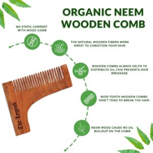 The Legend Organic Pure Neem Wood Comb (Beard Shaper)