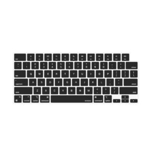 mosiso keyboard cover skin compatible with macbook air 15 m3 a3114 m2 a2941/air 13.6 m3 a3113 m2 a2681/pro 14/16 inch m4 m3 m2 m1, black