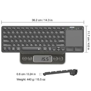 Arteck Universal Backlit 7-Colors Bluetooth Touch TV Keyboard with Easy Media Control and Build-in Touchpad for TV-Connected Computer, Smart TV, Desktop, Laptop, iPad, Surface, Tablet, HTPC