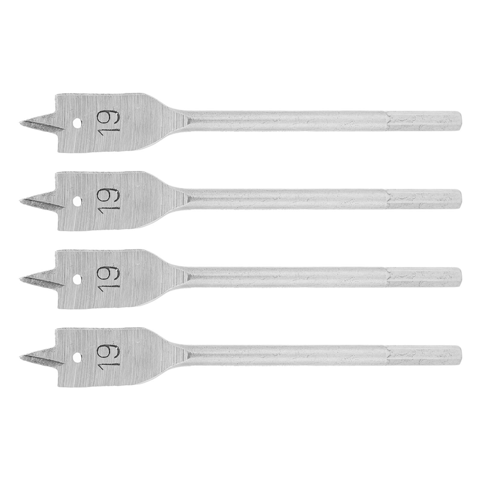 Spade Drill Bit Set Paddle Flat Bits 4 Pcs Openin 19mm / 0.7in Flat Wood Drill Bits for Woodworking Keyholes and Other Fine Drilling DIY Flat Drill