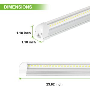 hykolity 30W 2FT LED Shop Light, 3500lm 6500K Super Bright White, Linkable Ceiling Light Fixture, V Shape Integrated T8 LED Tube Light with Built-in ON/Off Switch for Workbench, Cabinet, ETL, 4 Pack