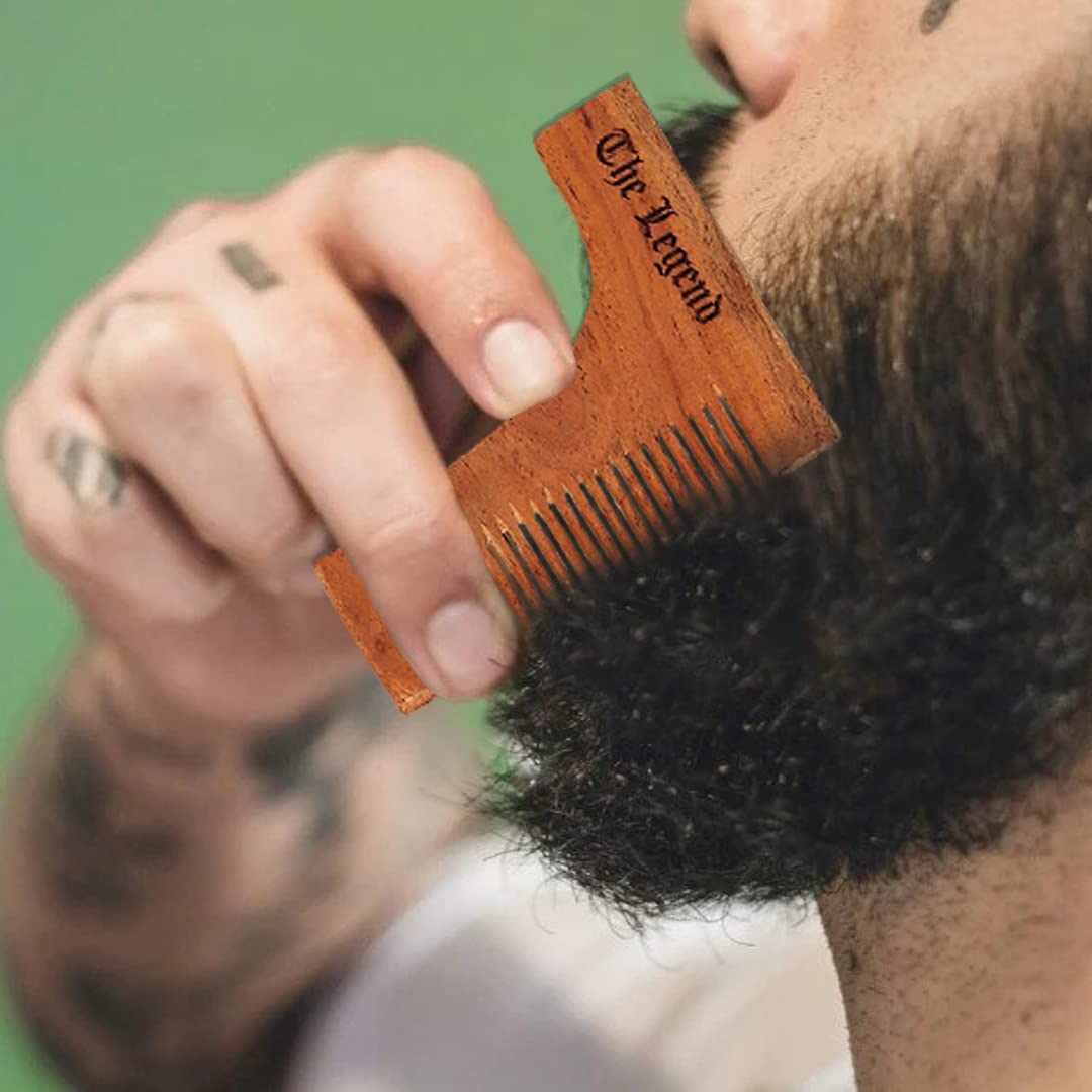 The Legend Organic Pure Neem Wood Comb (Beard Shaper)