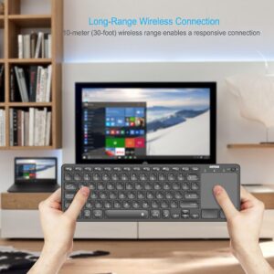 Arteck Universal Backlit 7-Colors Bluetooth Touch TV Keyboard with Easy Media Control and Build-in Touchpad for TV-Connected Computer, Smart TV, Desktop, Laptop, iPad, Surface, Tablet, HTPC