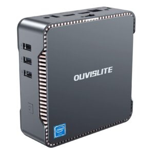 ouvislite mini pc window 11 pro with Ιntel celeron j4125 (up to 2.7ghz), 8gb ddr4 128gb ssd mini computer small desktop pc support 2tb expansion, 4k hdmi, triple display, dual wifi, bt4.2, htpc