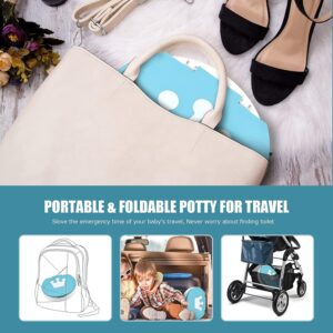 Portable Potty for Toddler Travel Foldable Potty Seat for Toddler Training Toilet for Kids Boys Girls Car Potty On The Go Potty Travel Potty Chair for Camping Park Indoor/Outdoor (Blue)