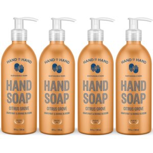 hand in hand nourishing liquid hand soap, 10 fl oz, lavender buds & ylang ylang, lavender scent, 4 pack