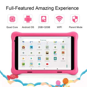 okaysea Kids Tablet 8" HD Display, Android Tablet for Kids 2GB RAM 32GB ROM 4000 mAh Parental Control Tablets